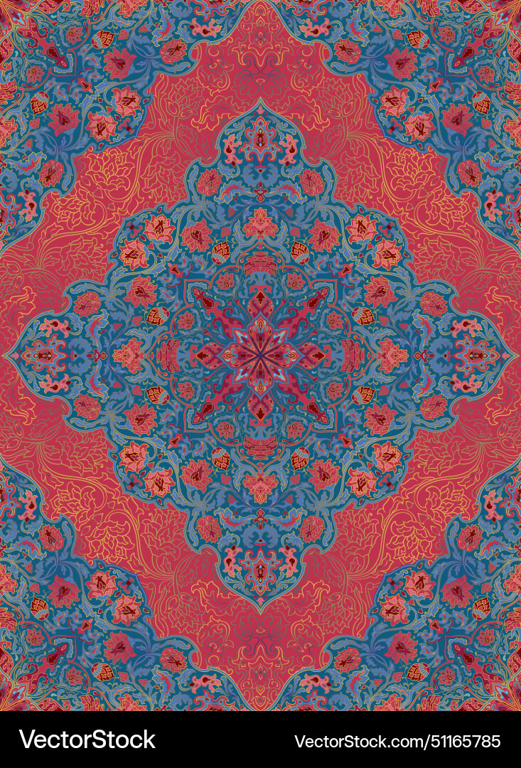 Traditional blue and magenta pattern Royalty Free Vector