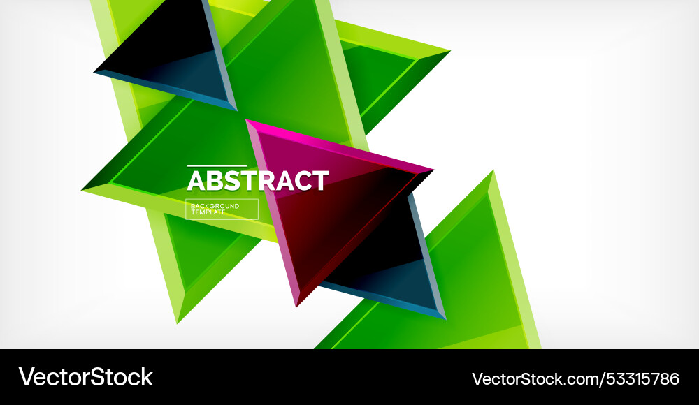 Abstract Background Colorful Triangles With 3d Vector Image