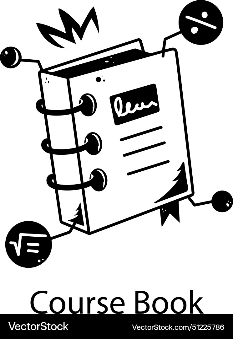 Course book Royalty Free Vector Image - VectorStock