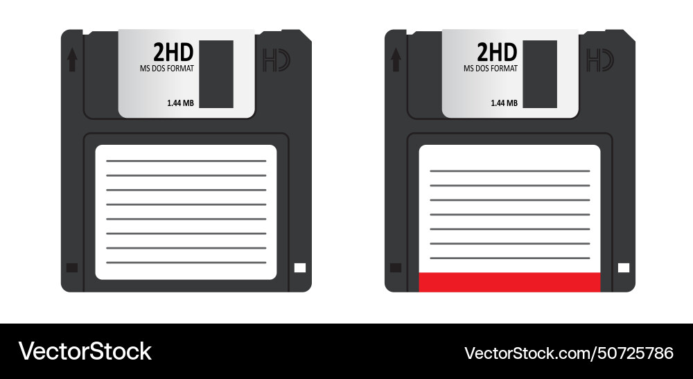 Disk floppy diskette or 144 mb 720 Royalty Free Vector Image