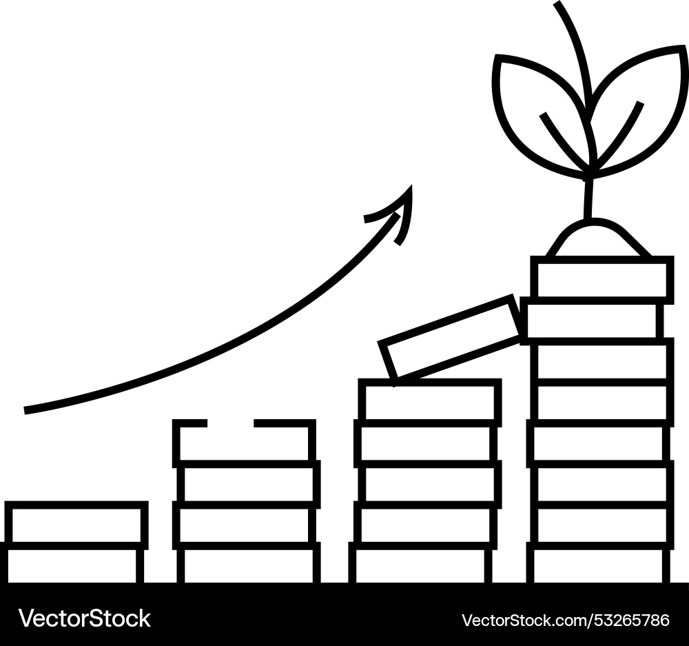 Environmental sustainability business line icon Vector Image
