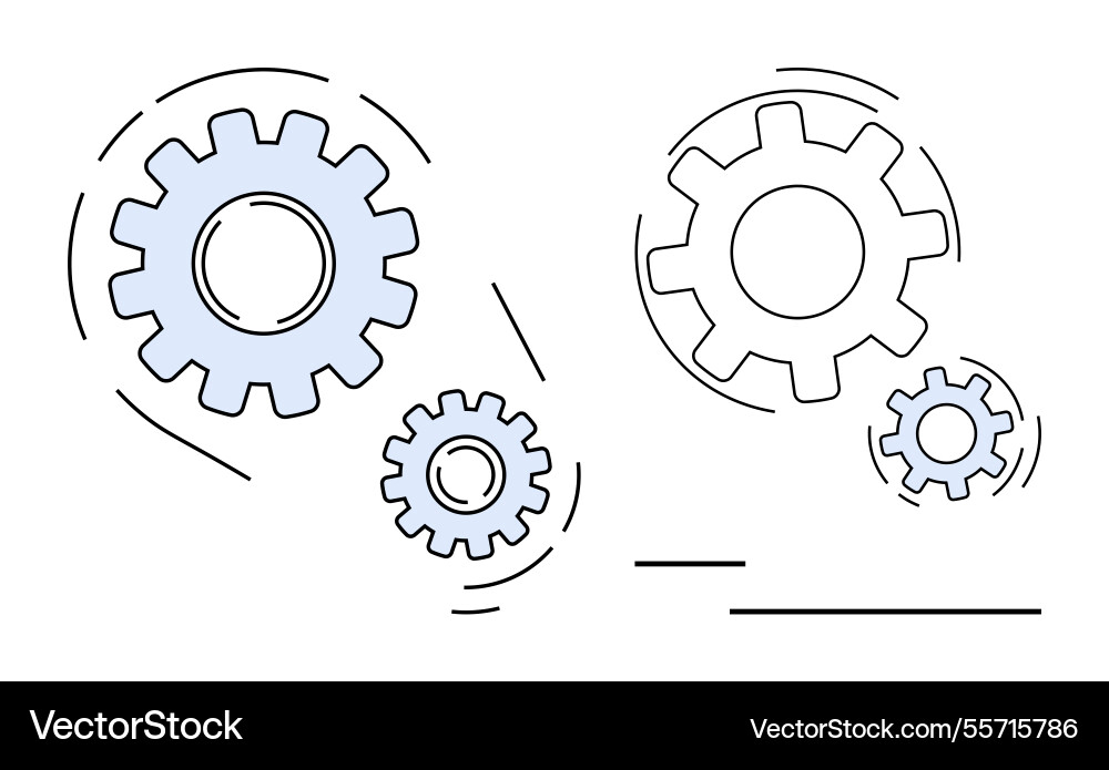 Interconnected gears representing collaboration Vector Image