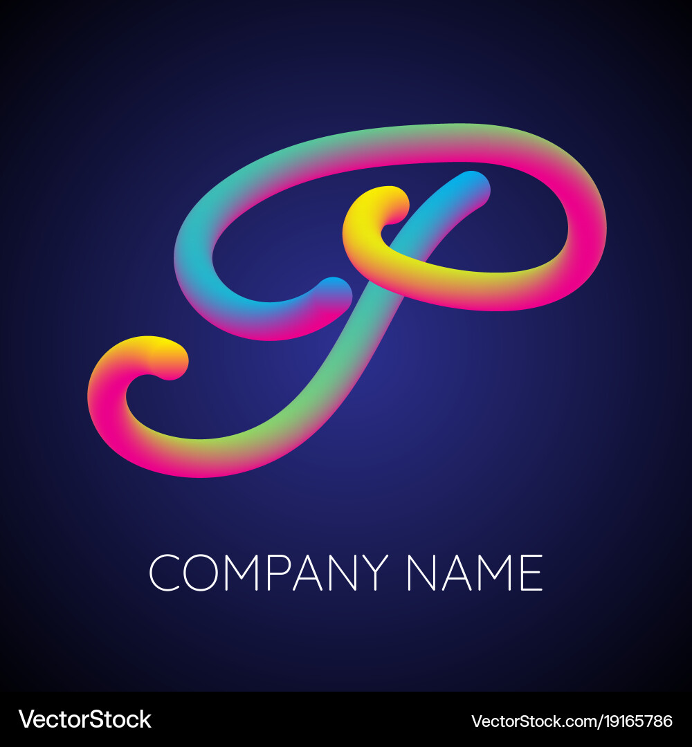 P letter logo icon blending color Royalty Free Vector Image