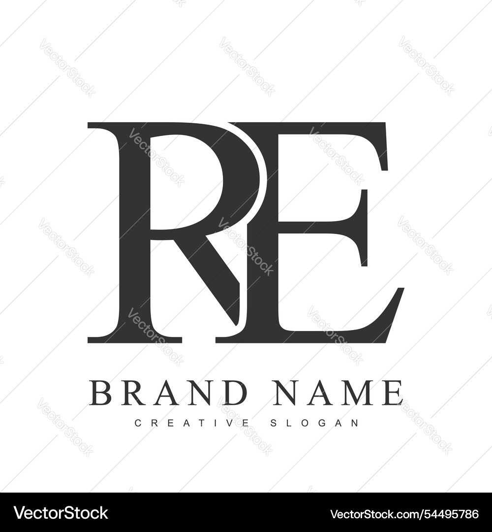 Re trendy logotype template initial letter r Vector Image