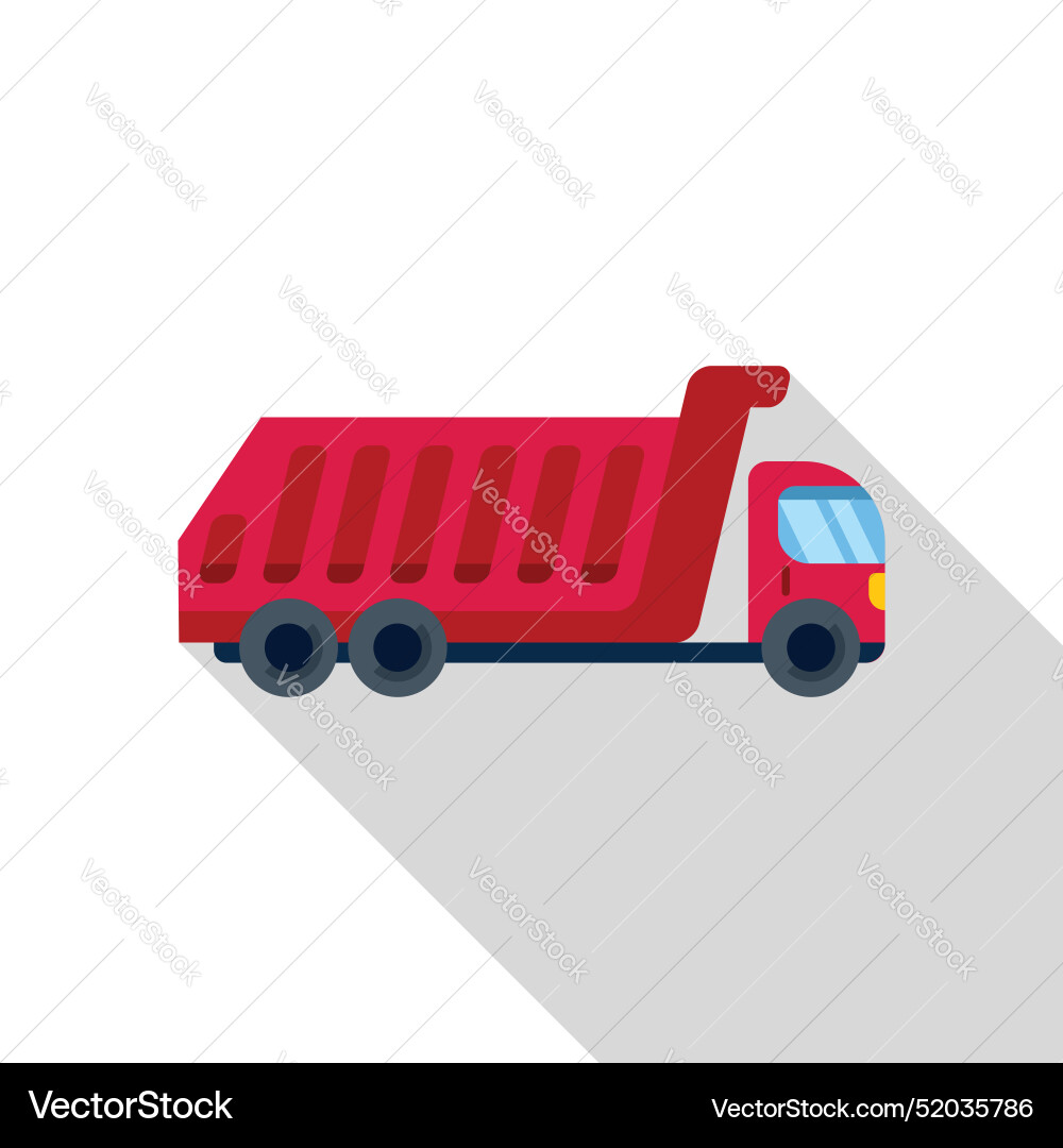 Red tipper lorry truck delivering building Vector Image