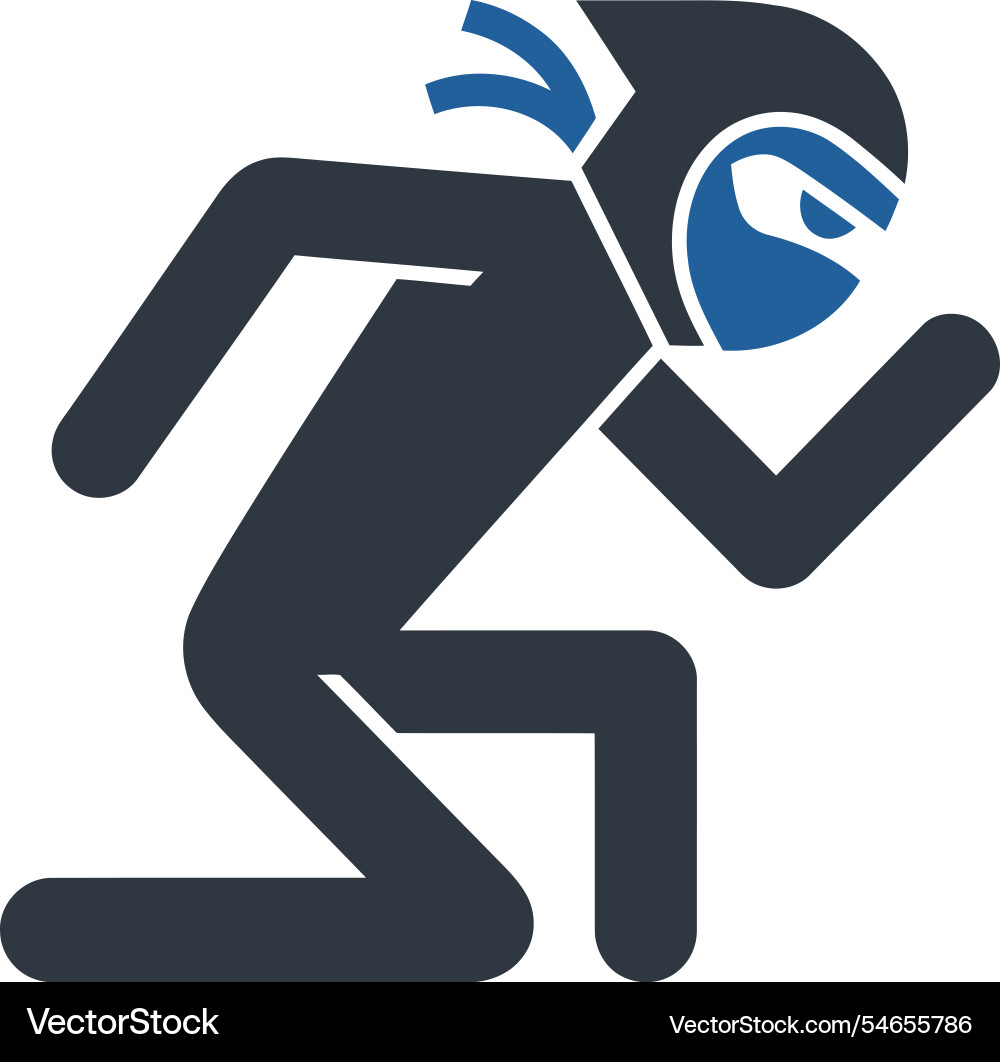 Sprinting ninja action icon Royalty Free Vector Image
