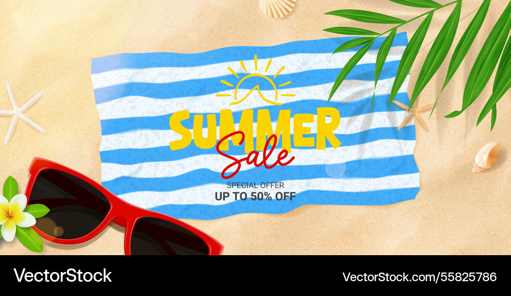 Summer sale ads concept Royalty Free Vector Image