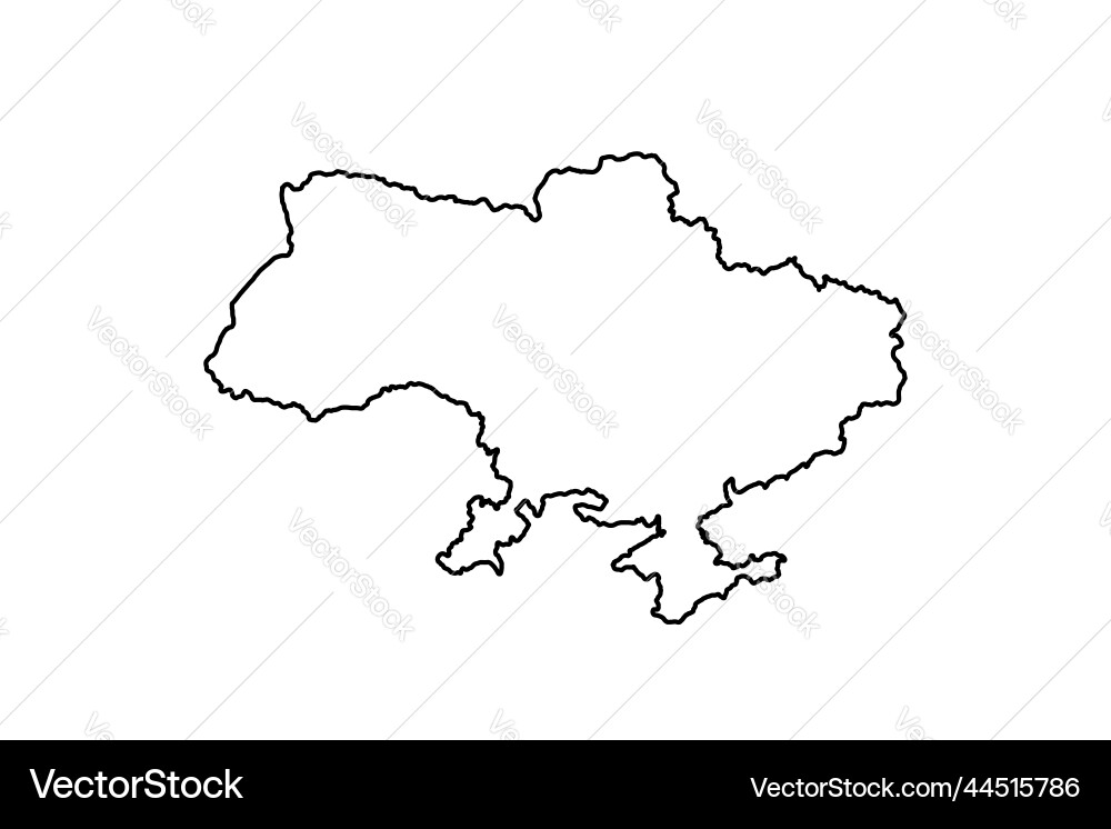 Ukrainian flag outline isolated on white Vector Image