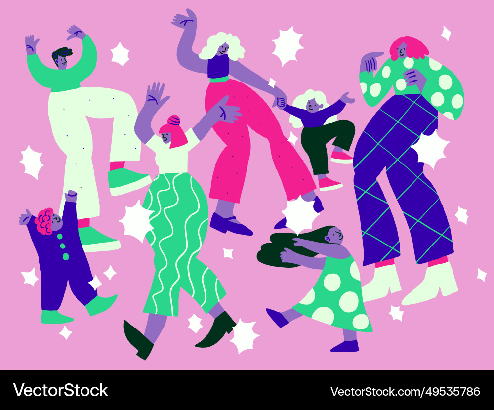 With dancing people stars Royalty Free Vector Image