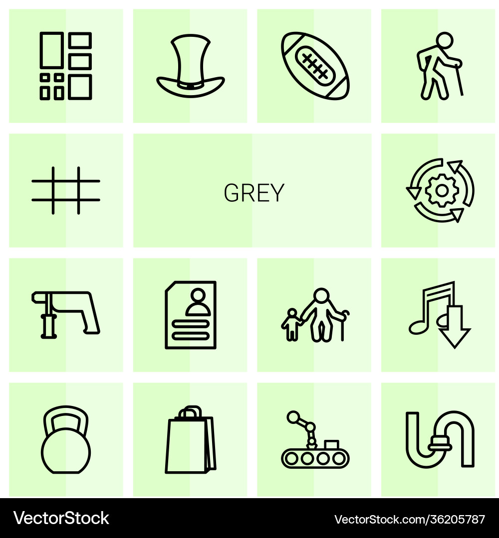 14 grey icons Royalty Free Vector Image - VectorStock