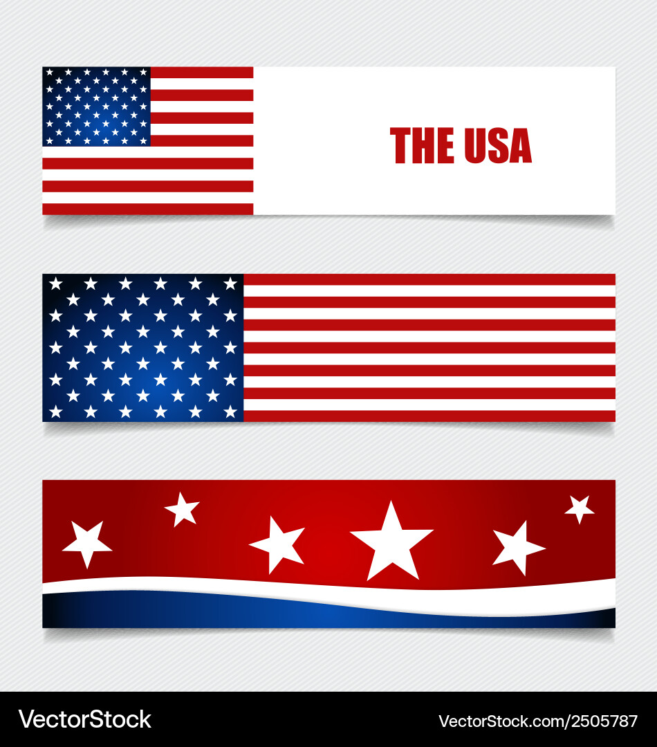 American Flags Collection Royalty Free Vector Image