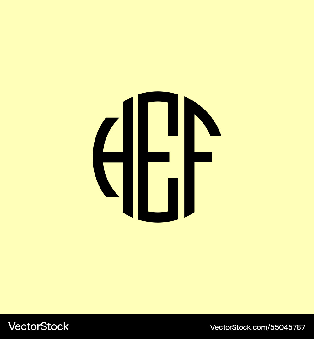 Creative rounded initial letters hef logo Vector Image