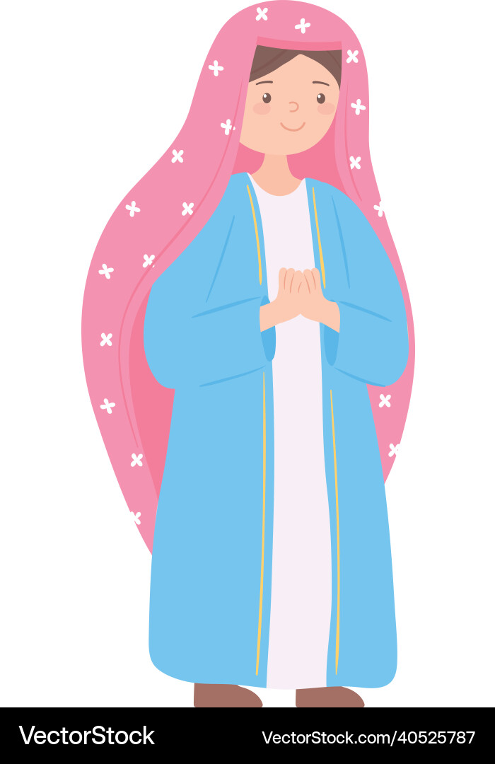 Cute mary character Royalty Free Vector Image - VectorStock