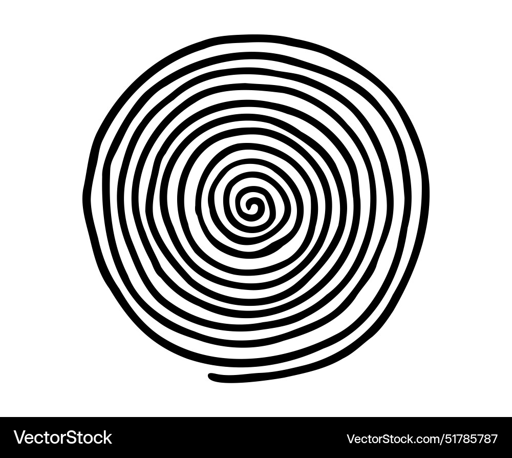 Hand drawn spiral line circle doodle texture Vector Image