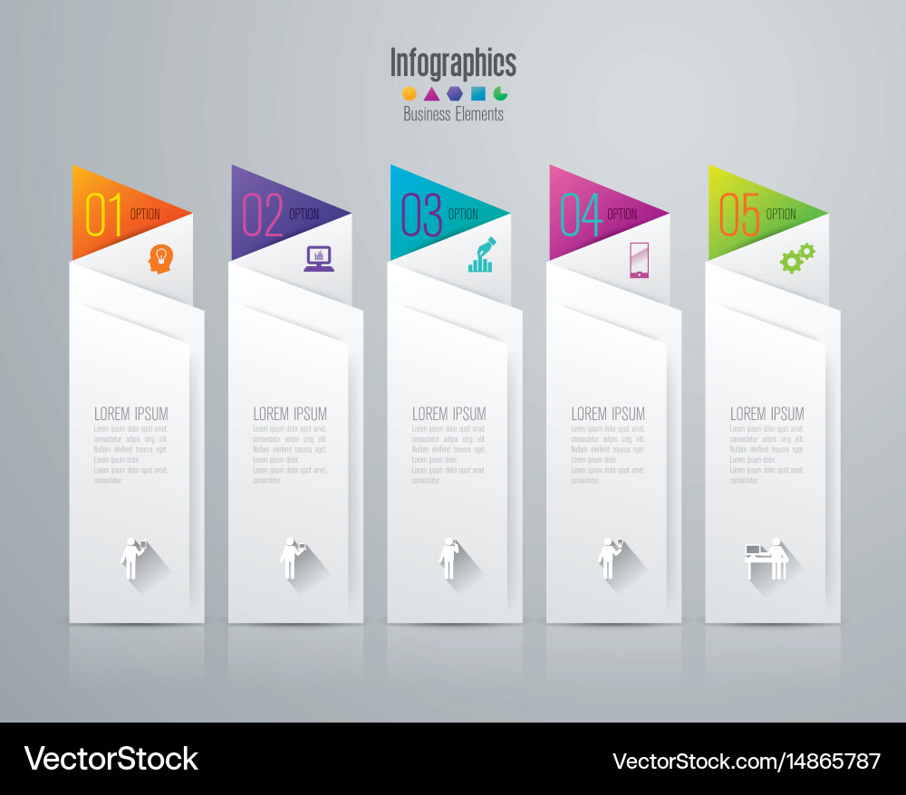 Infographics design with 5 options Royalty Free Vector Image