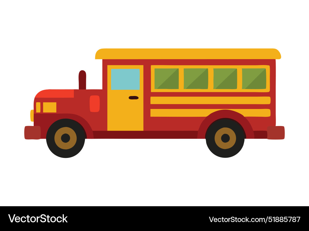 Jeepney road transport isolated flat Royalty Free Vector