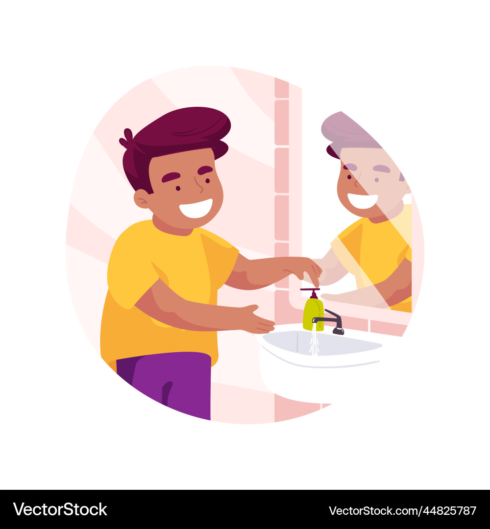 Learn proper handwashing isolated cartoon Vector Image