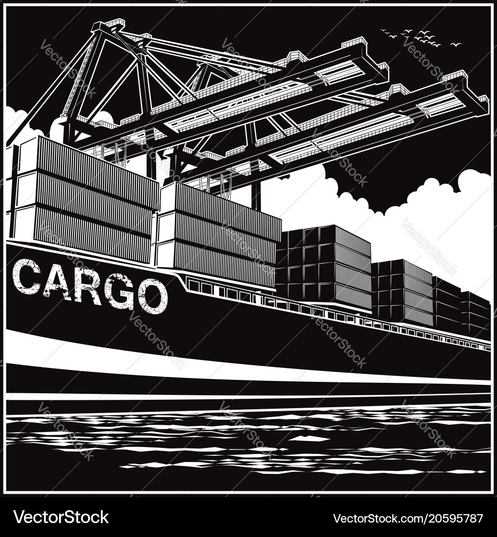 Port Container Loading Royalty Free Vector Image