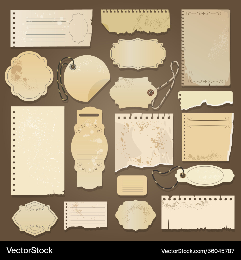 Scrapbooking ripped old papers Royalty Free Vector Image