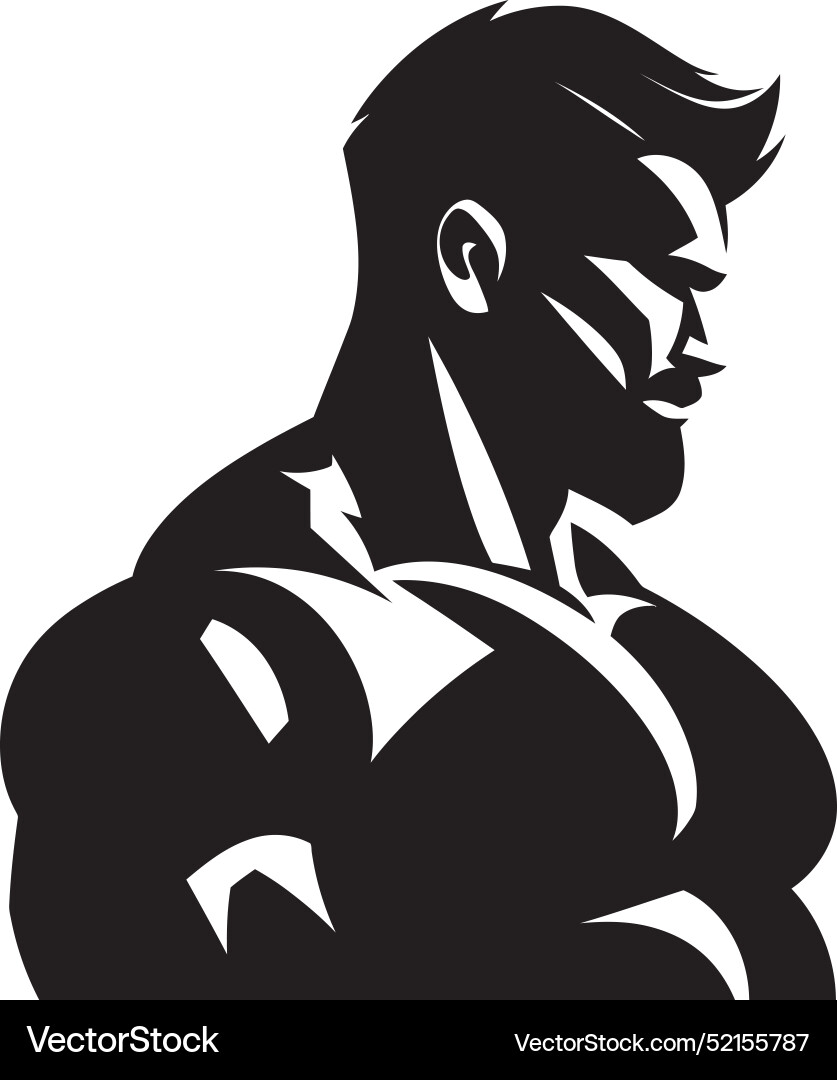 Silhouettes of strength bodybuilders Royalty Free Vector