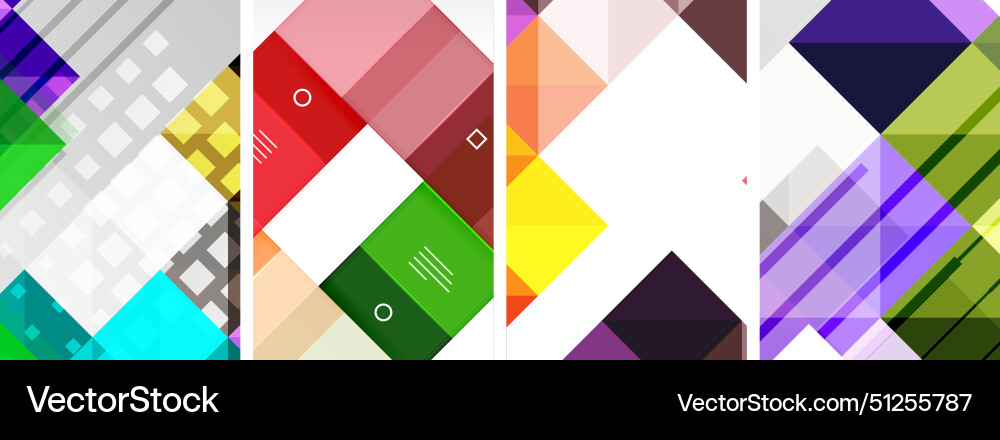 Square abstract poster set Royalty Free Vector Image