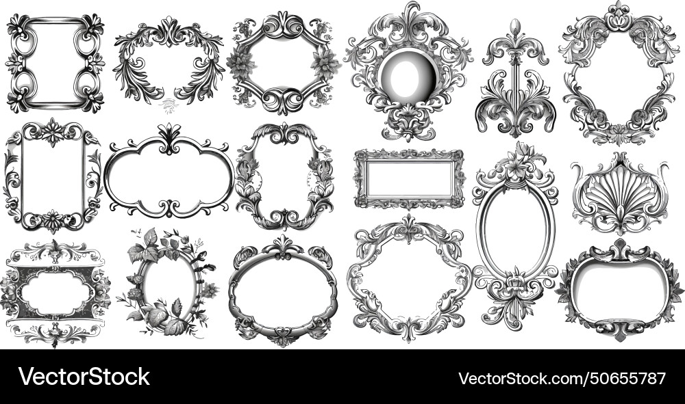 Vintage frame and label set Royalty Free Vector Image