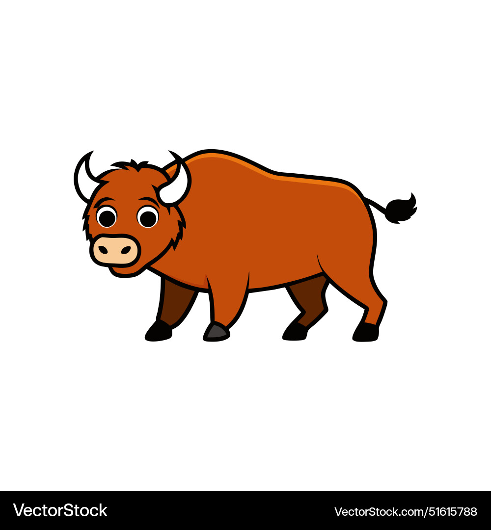 Bigmouth buffalo walks icon Royalty Free Vector Image