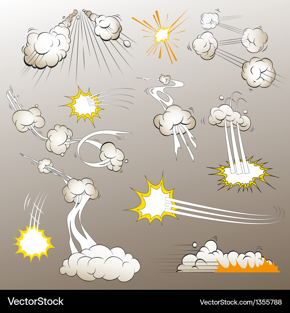 Comic book explosion elements Royalty Free Vector Image