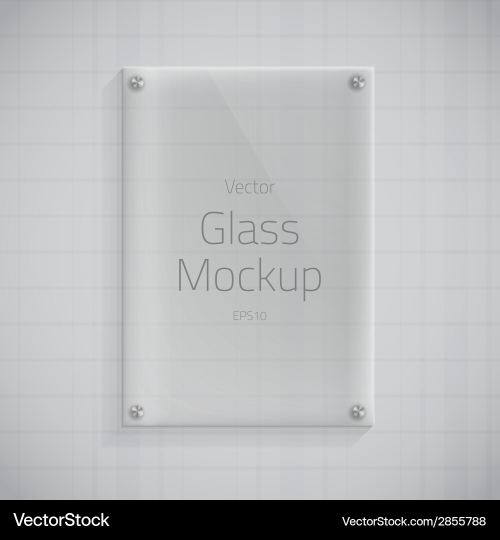 Glass plate mockup background Royalty Free Vector Image
