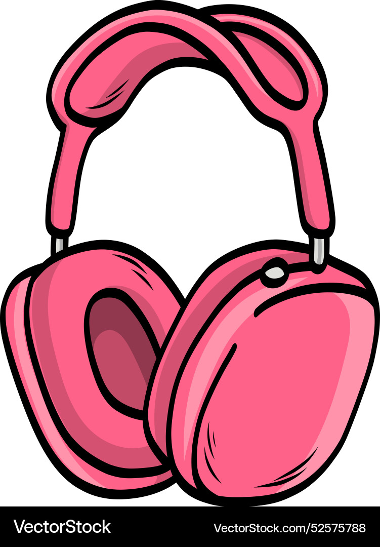 Headset wireless headphone drawing Royalty Free Vector Image