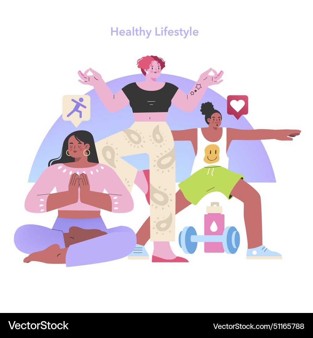 Healthy lifestyle concept Royalty Free Vector Image