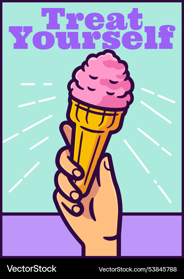 Ice cream cone poster Royalty Free Vector Image