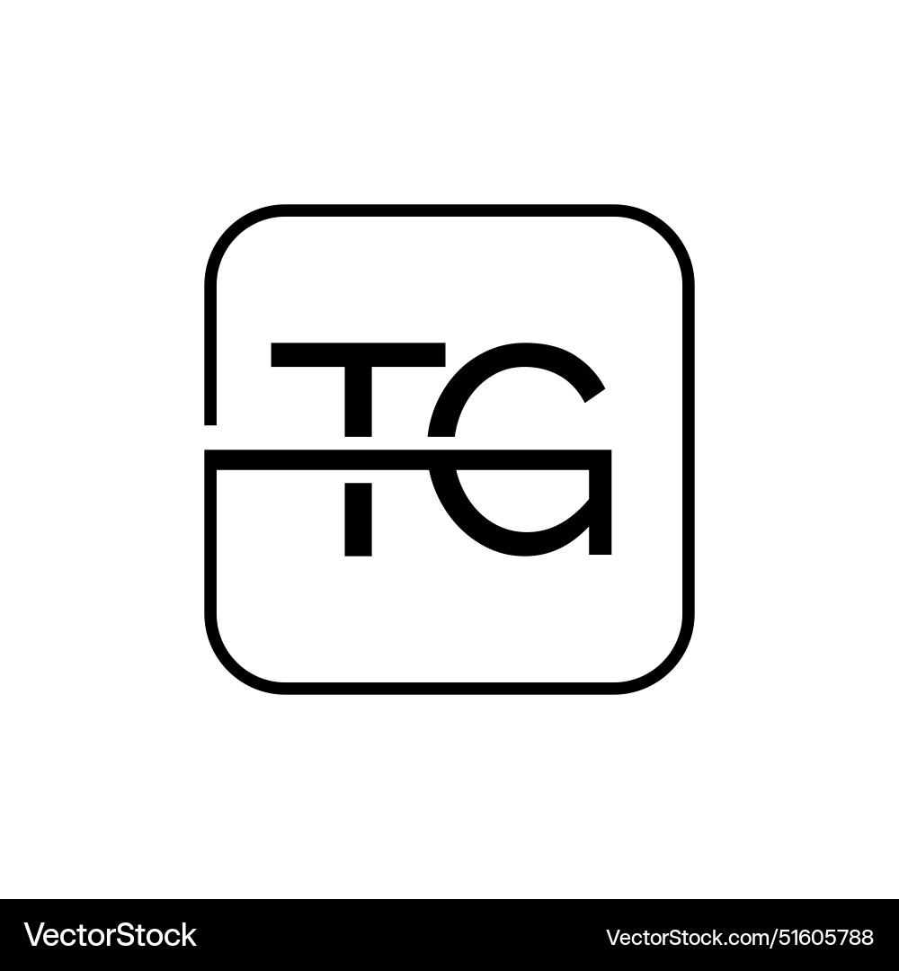 Initial tg letters square shape icon logo design Vector Image