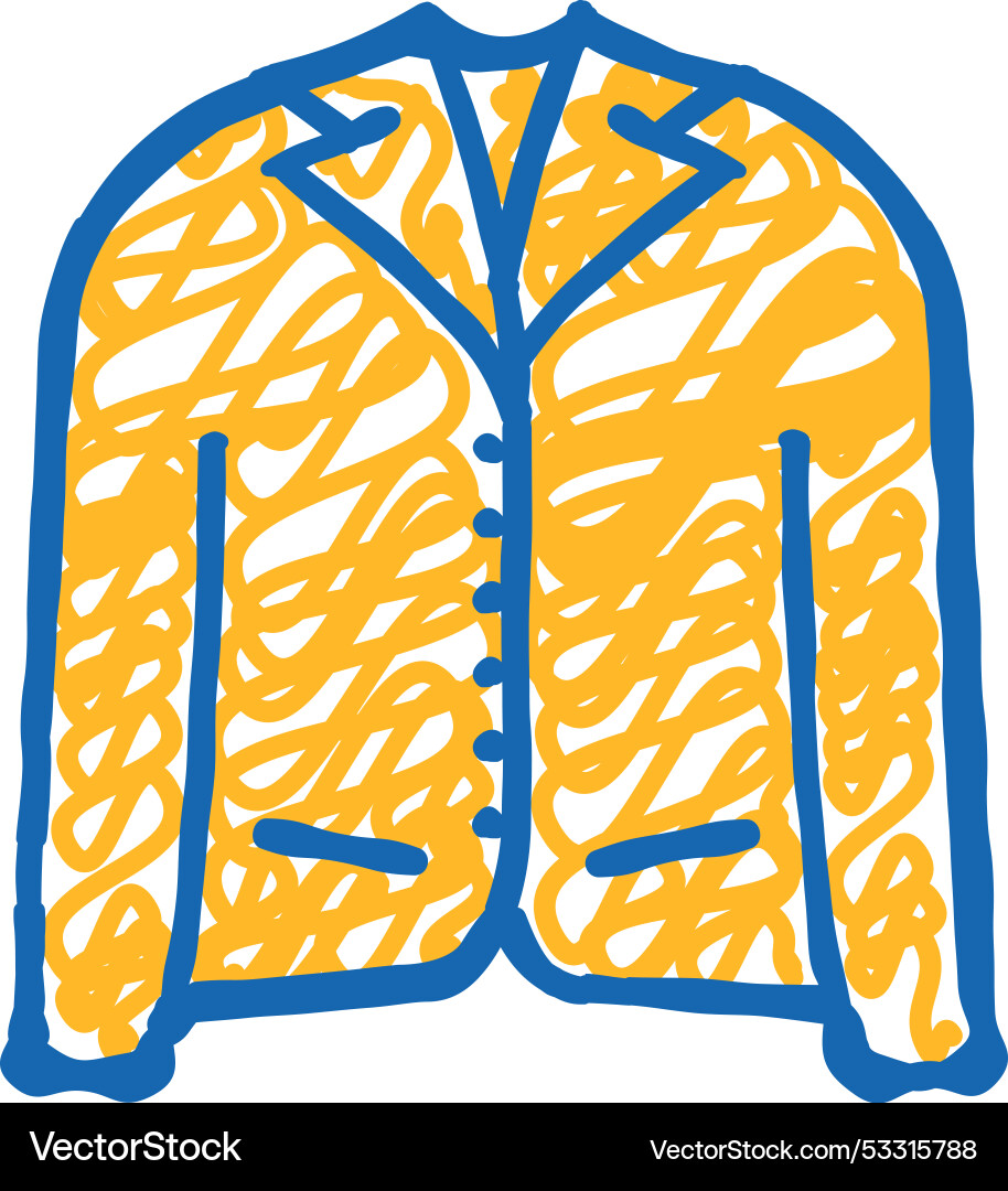 Jacket clothes icon doodle Royalty Free Vector Image