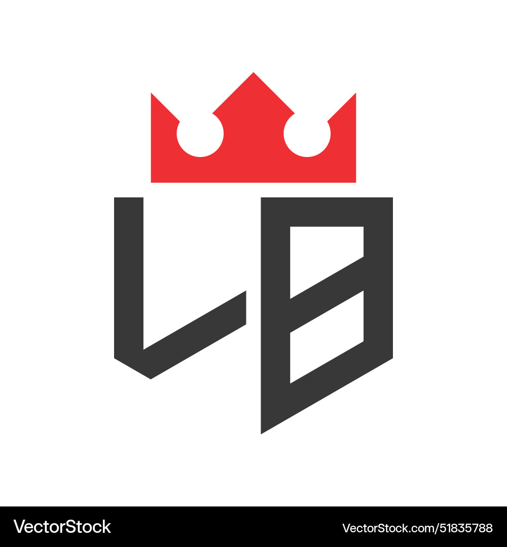 Letter lb crown logo Royalty Free Vector Image