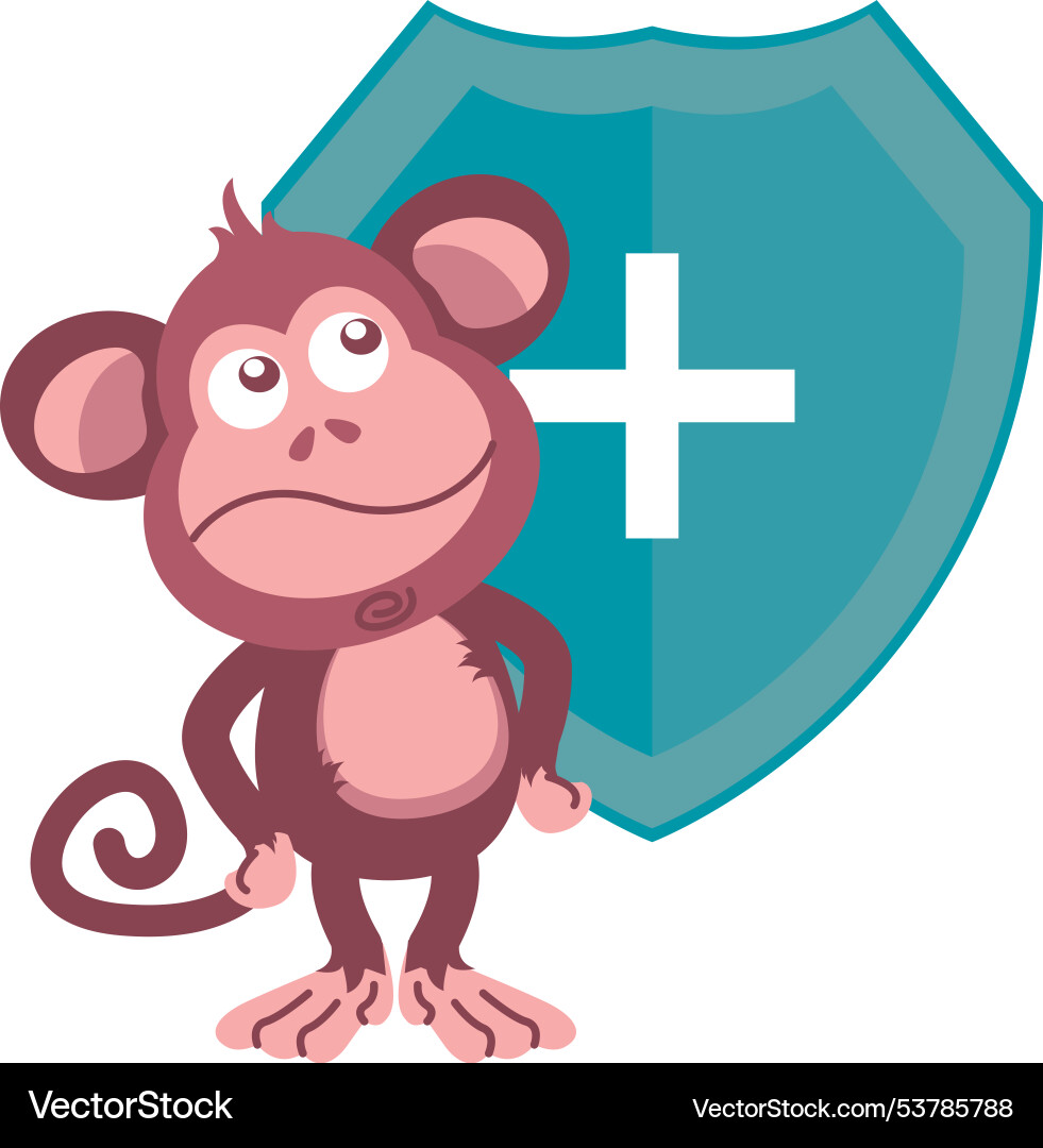 Mpox monkey virus infection disease Royalty Free Vector
