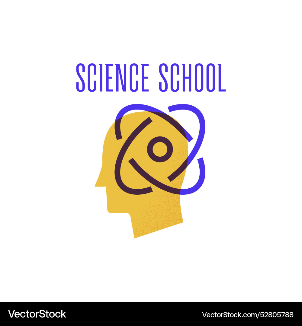Science school head atom sign Royalty Free Vector Image