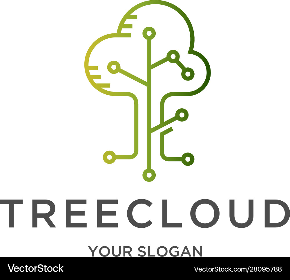 Tree cloud logo Royalty Free Vector Image - VectorStock