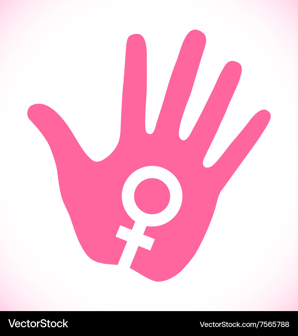 Womens day greeting card design hand print Vector Image