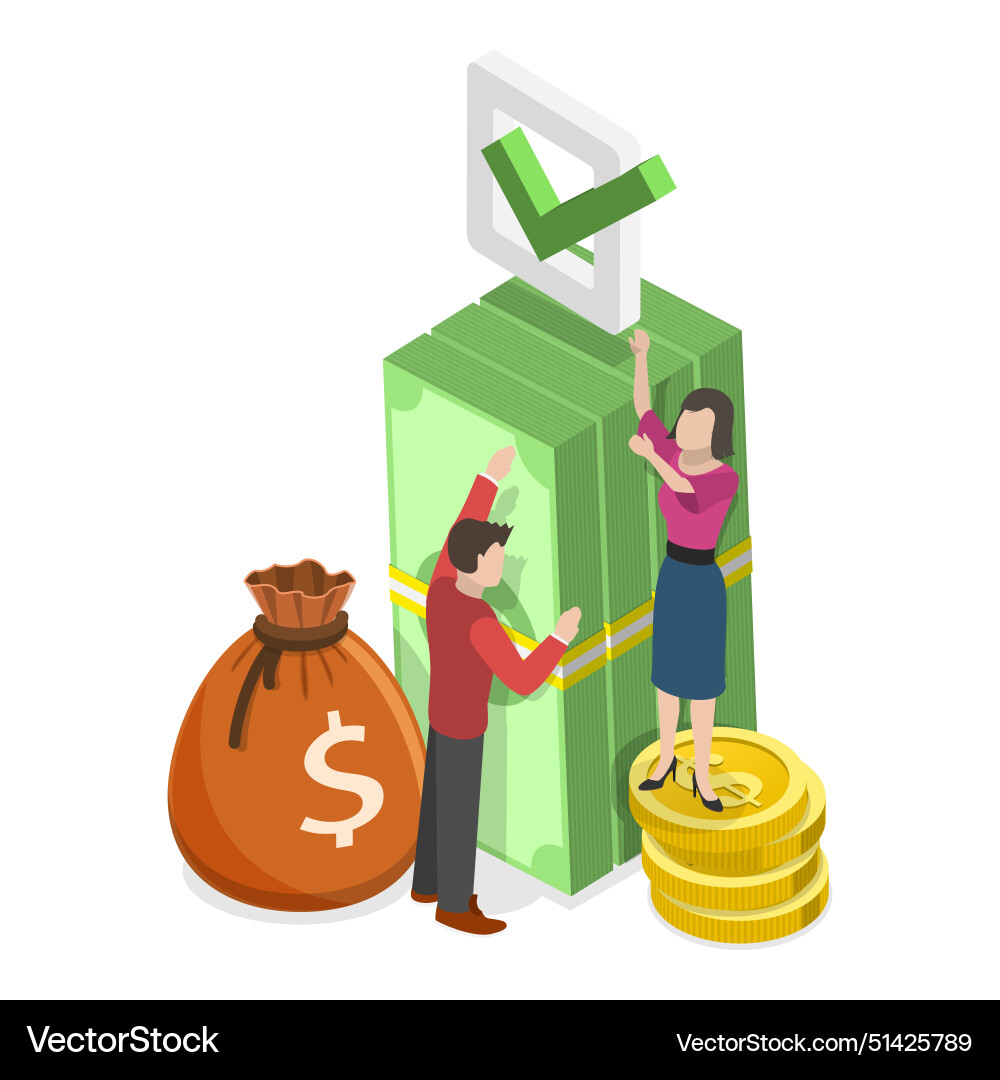 3d isometric flat of payment options Royalty Free Vector