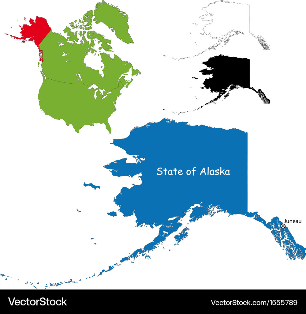 Alaska map Royalty Free Vector Image - VectorStock