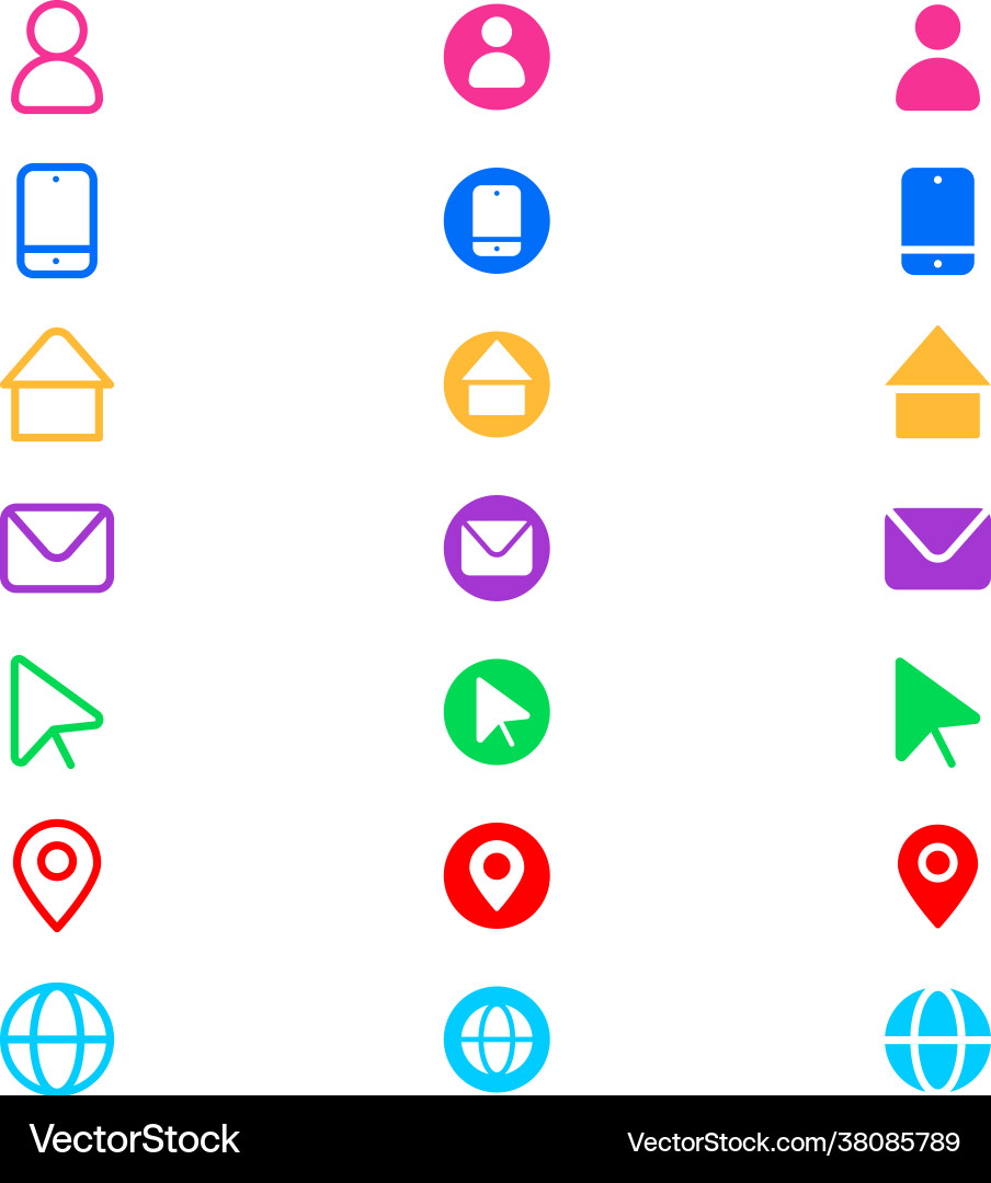 Basic phone icons Royalty Free Vector Image - VectorStock