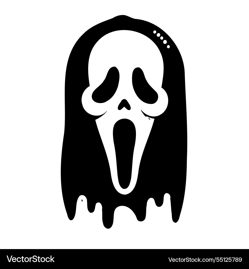 Black and white ghost halloween icon Royalty Free Vector