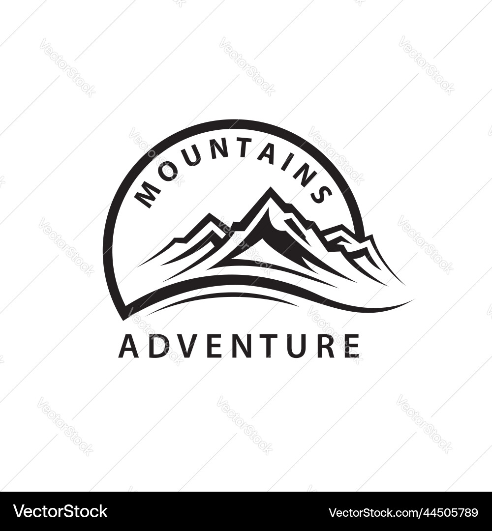 Mountain range emblem Royalty Free Vector Image