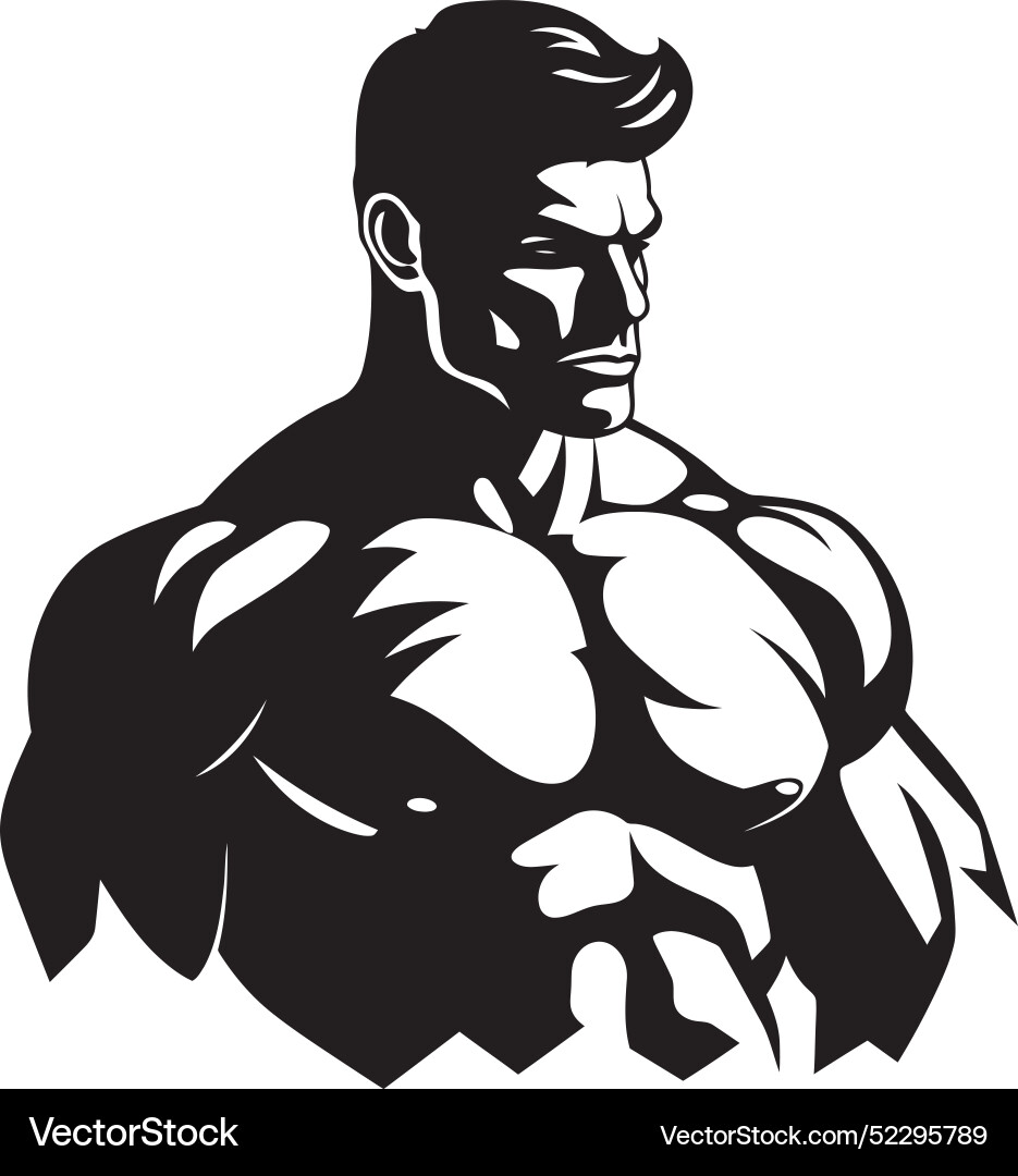 Powerful penwork bodybuilder styleshadow sculpt Vector Image