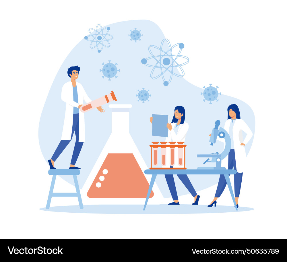 Scientific research scientist people wearing lab Vector Image