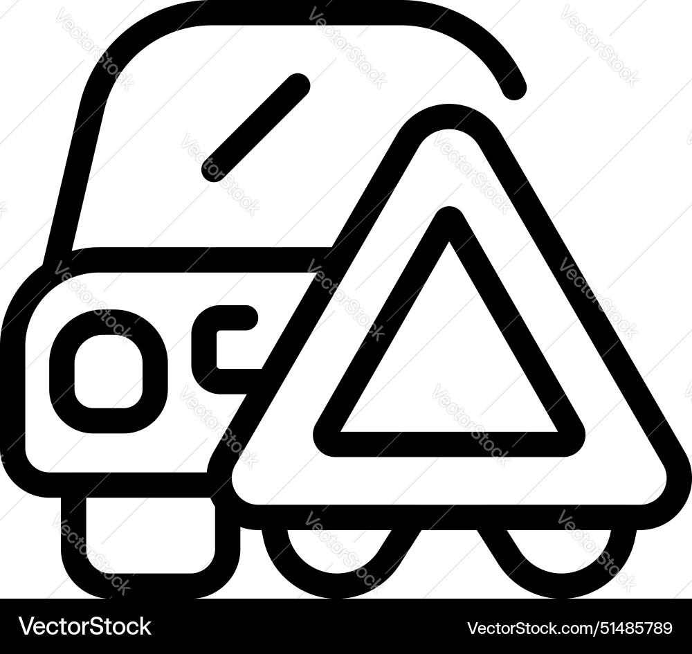 Snow plow warning sign Royalty Free Vector Image