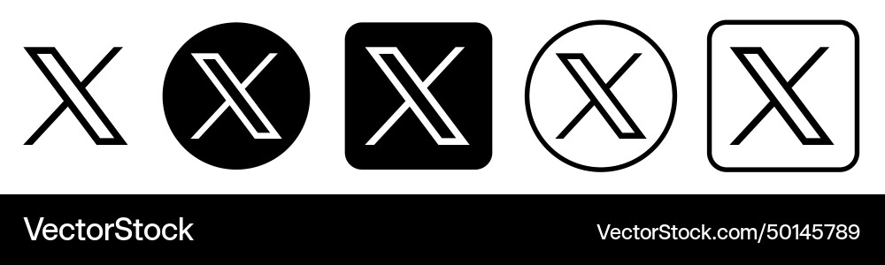 Twitter logo new x old Royalty Free Vector Image