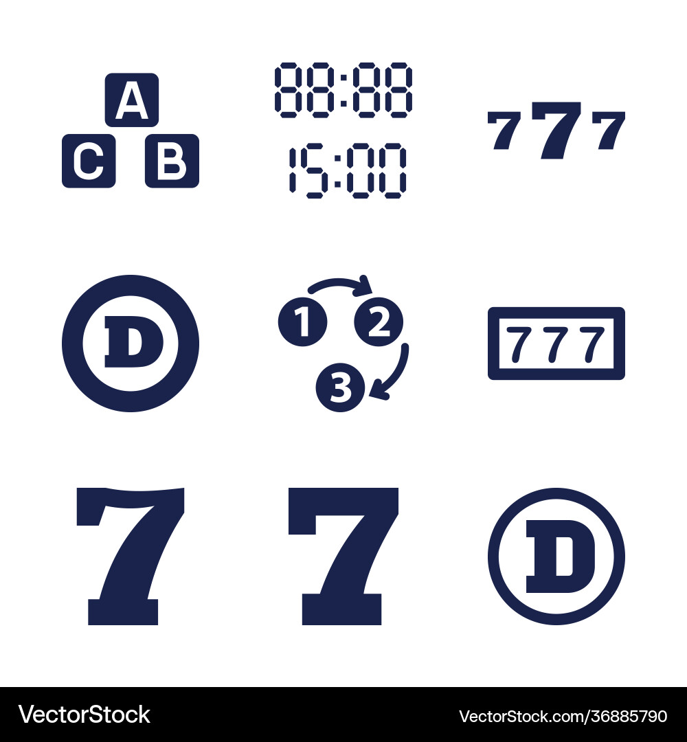 9 font icons Royalty Free Vector Image - VectorStock