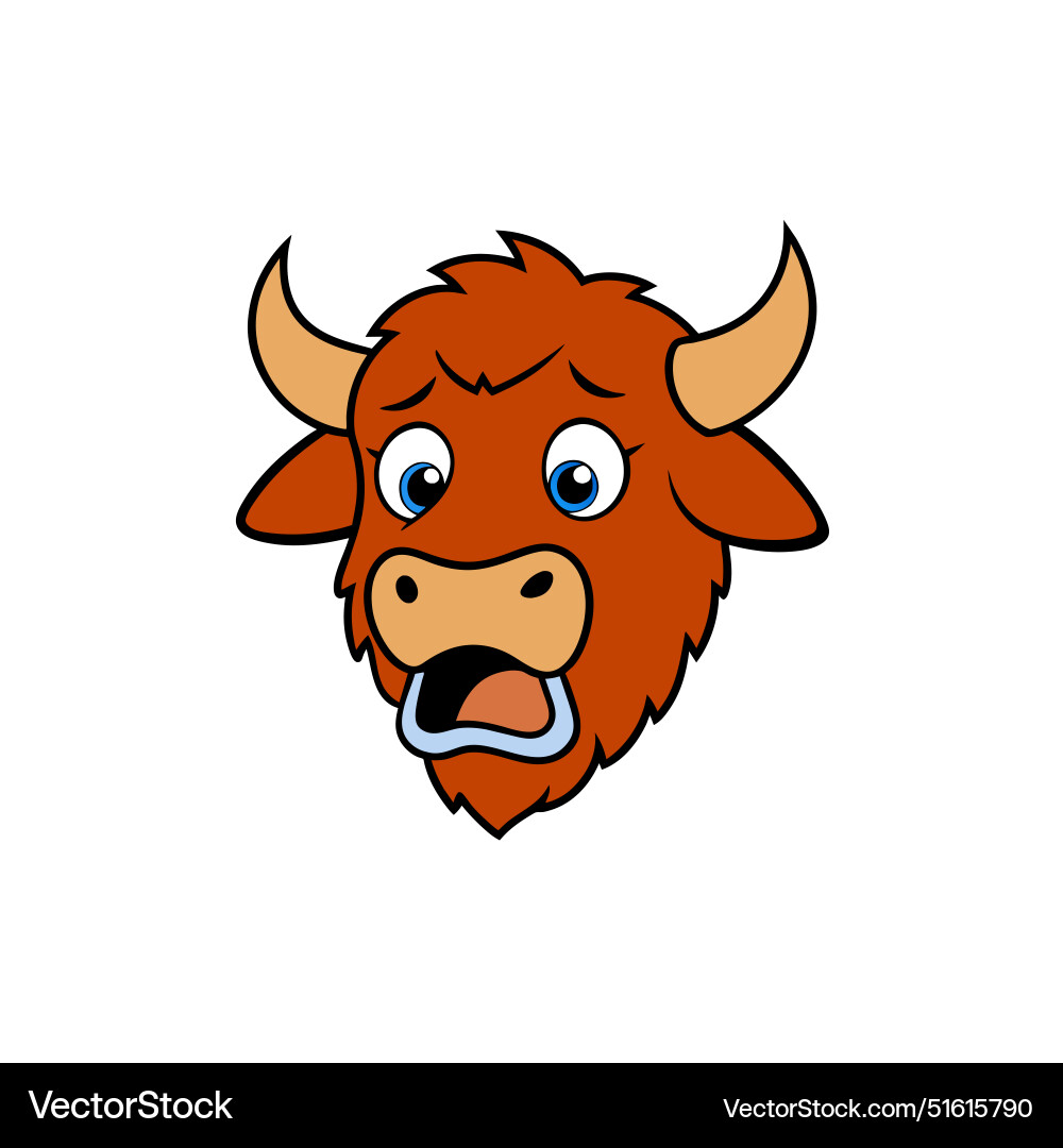 Bigmouth buffalo cries icon Royalty Free Vector Image